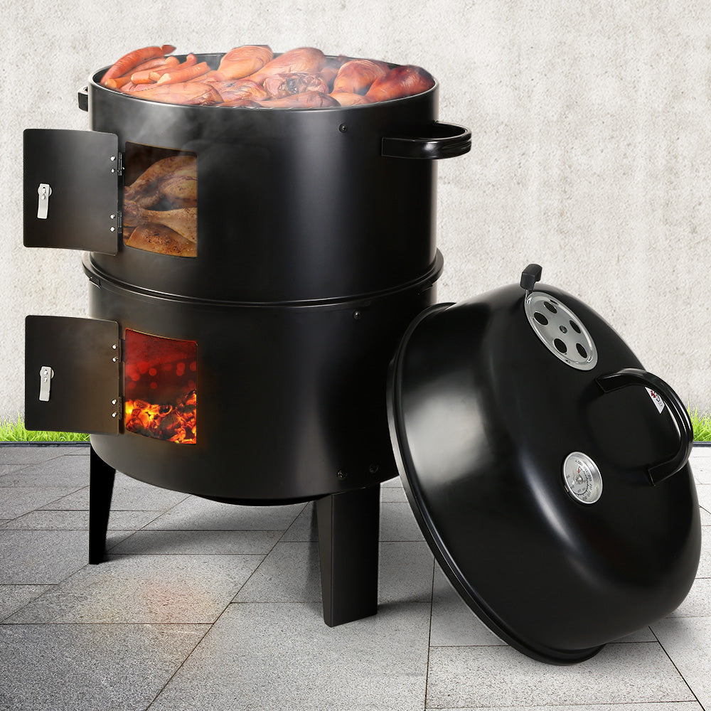 Grillz BBQ Grill 3-In-1 Charcoal Smoker – Factory Direct Shop