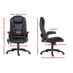 Office Chair 8 Point PU Leather Reclining Massage Chair - Black ...