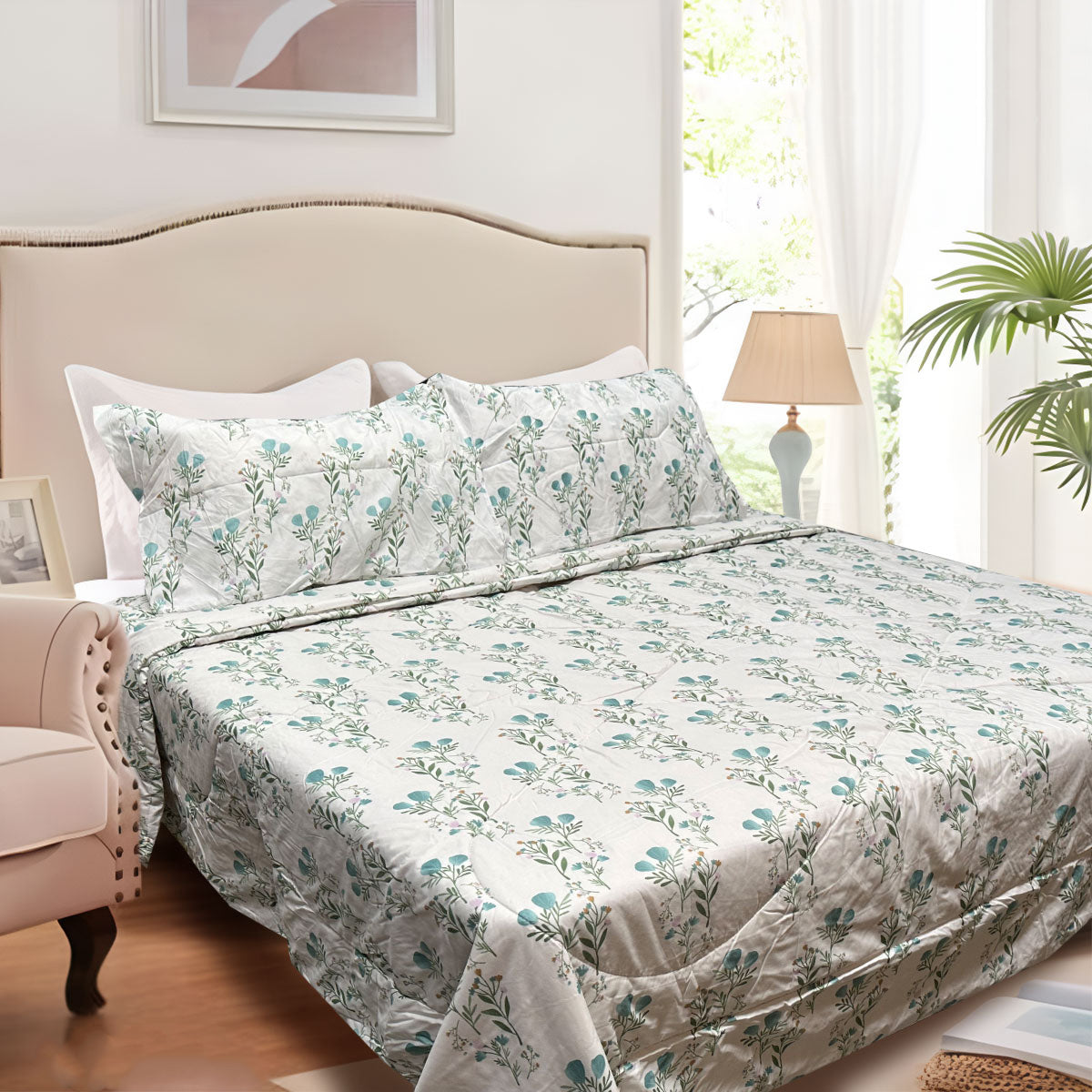 Hotel Living 3 Pce Light Weight Comforter Set Queen/King Corbett Flora ...