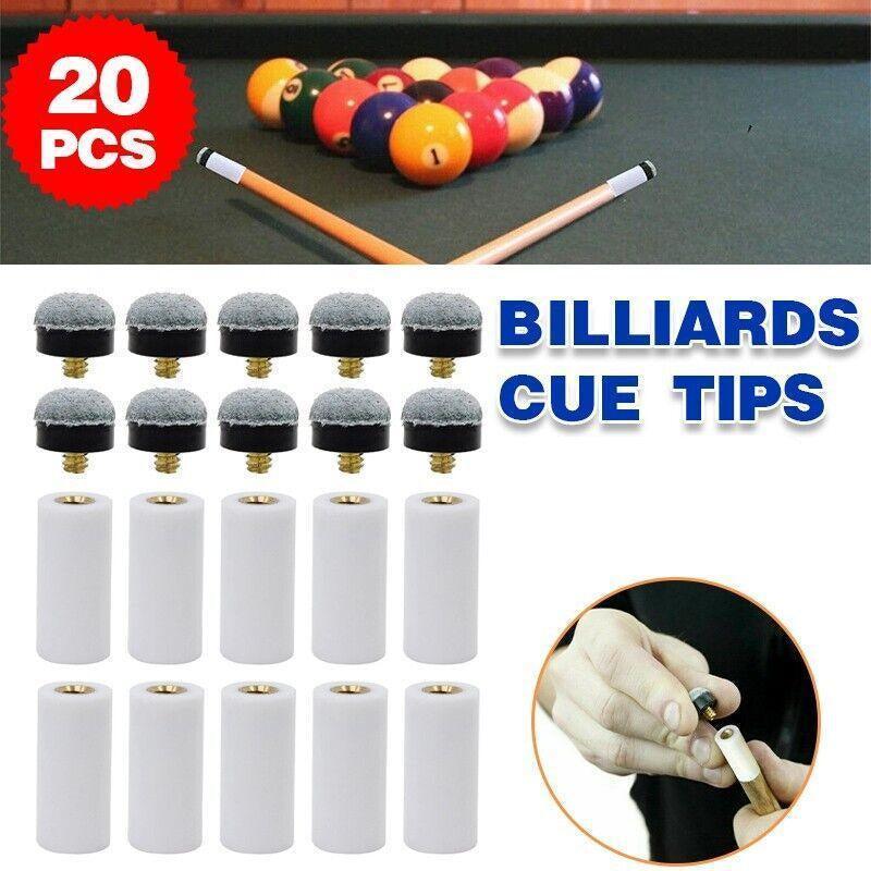 10 Pairs Soft Grey Billiard Tips Set with Screw-On Ferrules – Factory ...