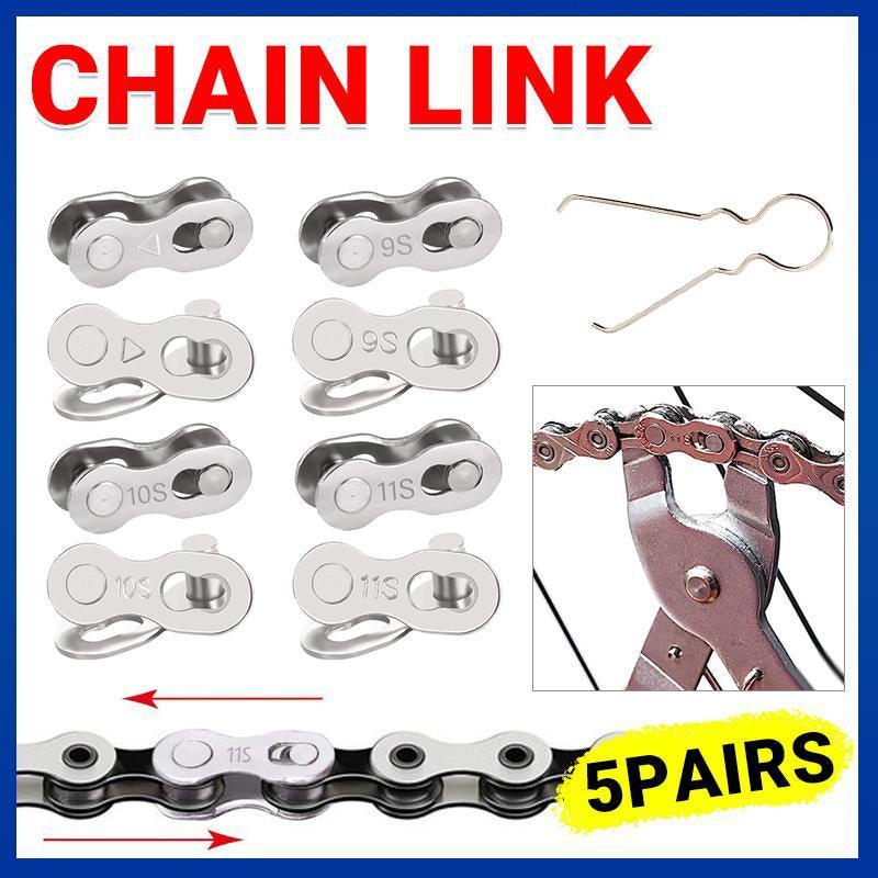 6/7/8/9/10/11 Speed 5 Pairs Bike Chain Master Link Connector QR + Simp ...