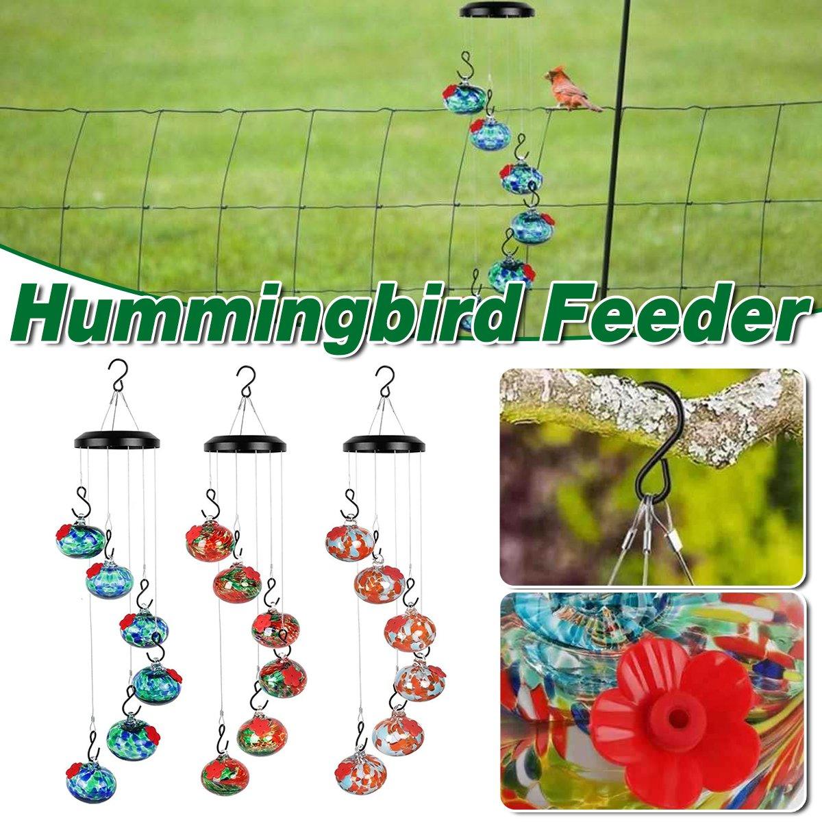 Hanging Hummingbird Feeder Outdoor Garden Nectar Dispenser Attracting ...