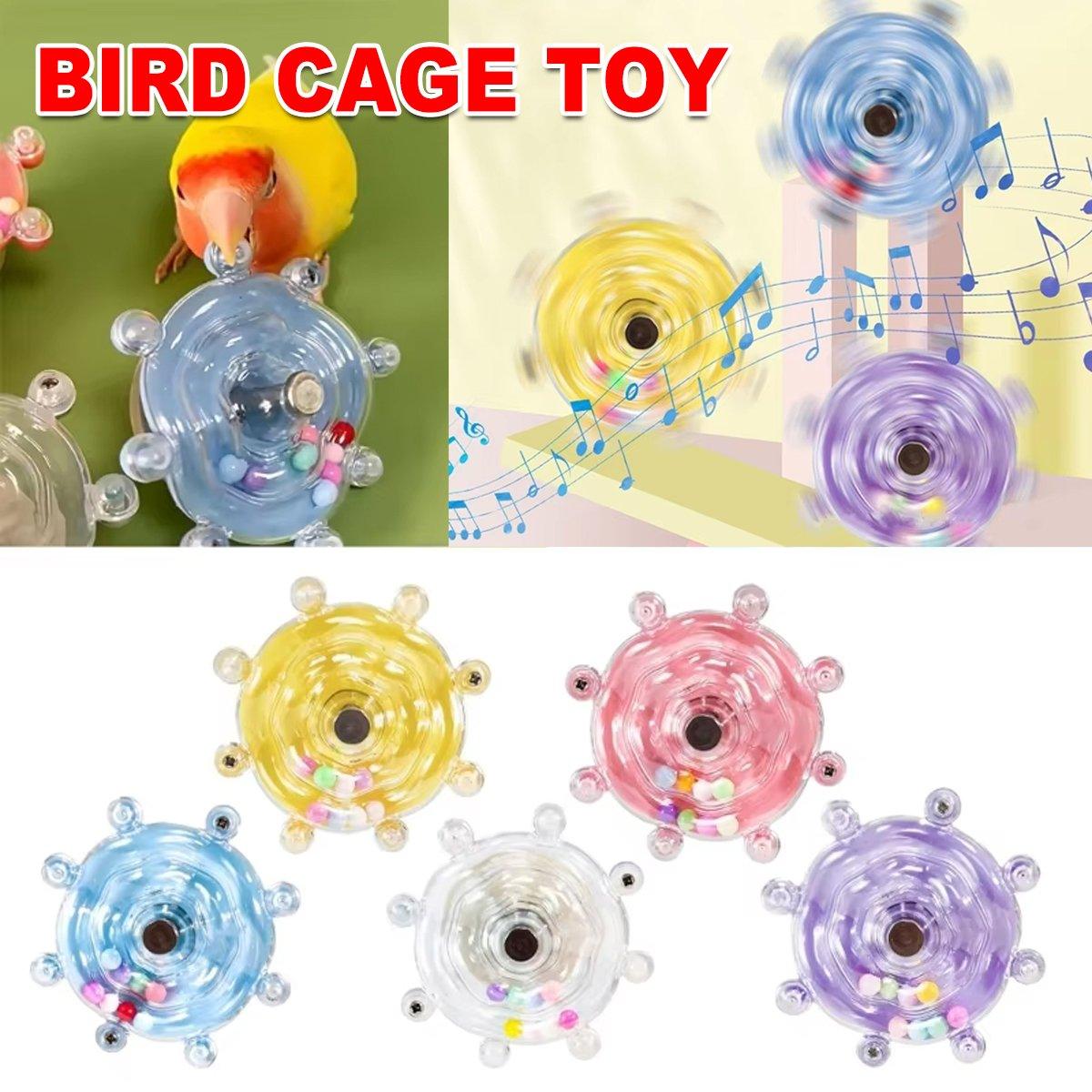 Interactive Parrot Spinning Wheel Stress Relief Toy for Small Birds Du ...