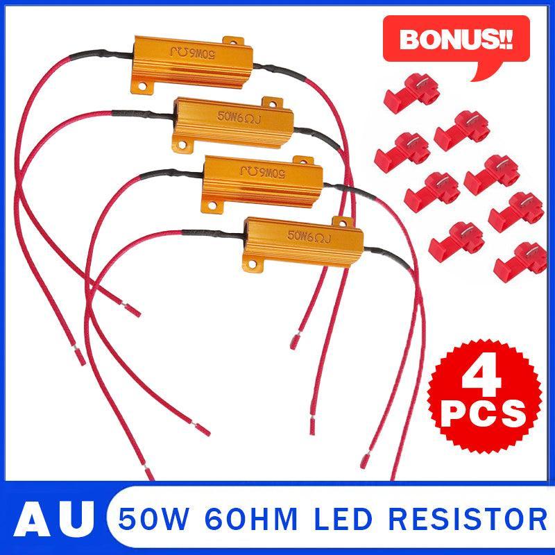 4X 50W Led Load Resistor 12V Lights Front Rear Indicator Hyper Flash C ...