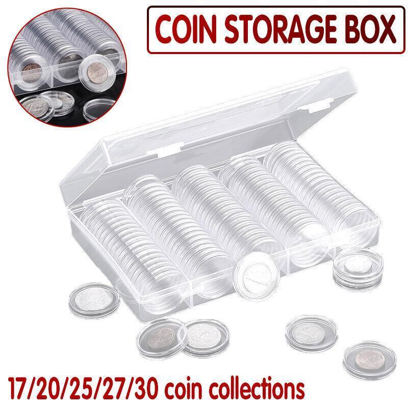 100Pcs Clear Plastic Coin Storage Capsules for 20Mm, 25Mm & 30Mm Coins ...