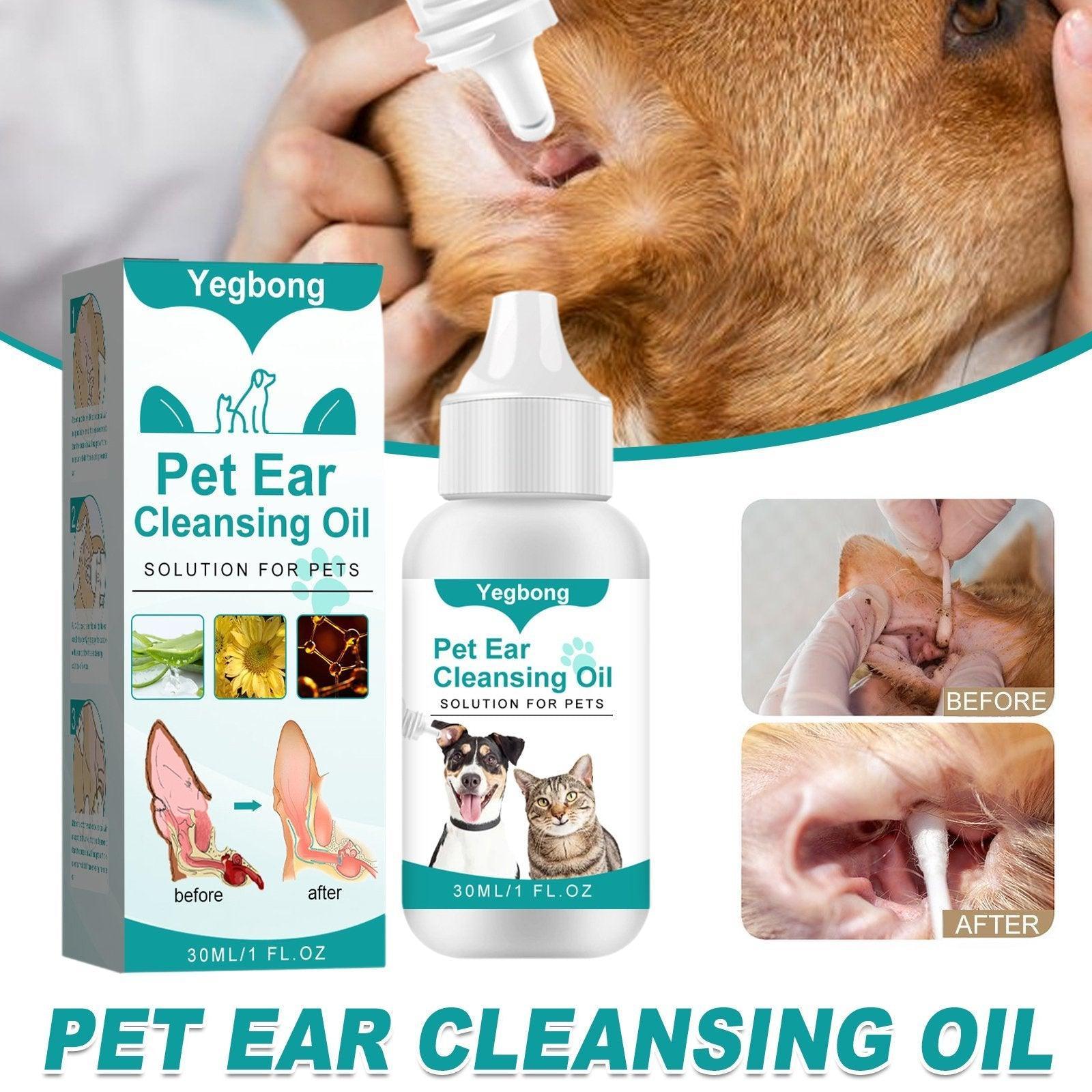 Pet Ear Cleaning Oil for Cats Dogs Deodorize Clean Ears Universal Ear ...