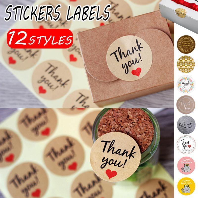 UP TO 80PCS Stickers Labels Thank You Stickers Gift Wrapping Craft Scr ...