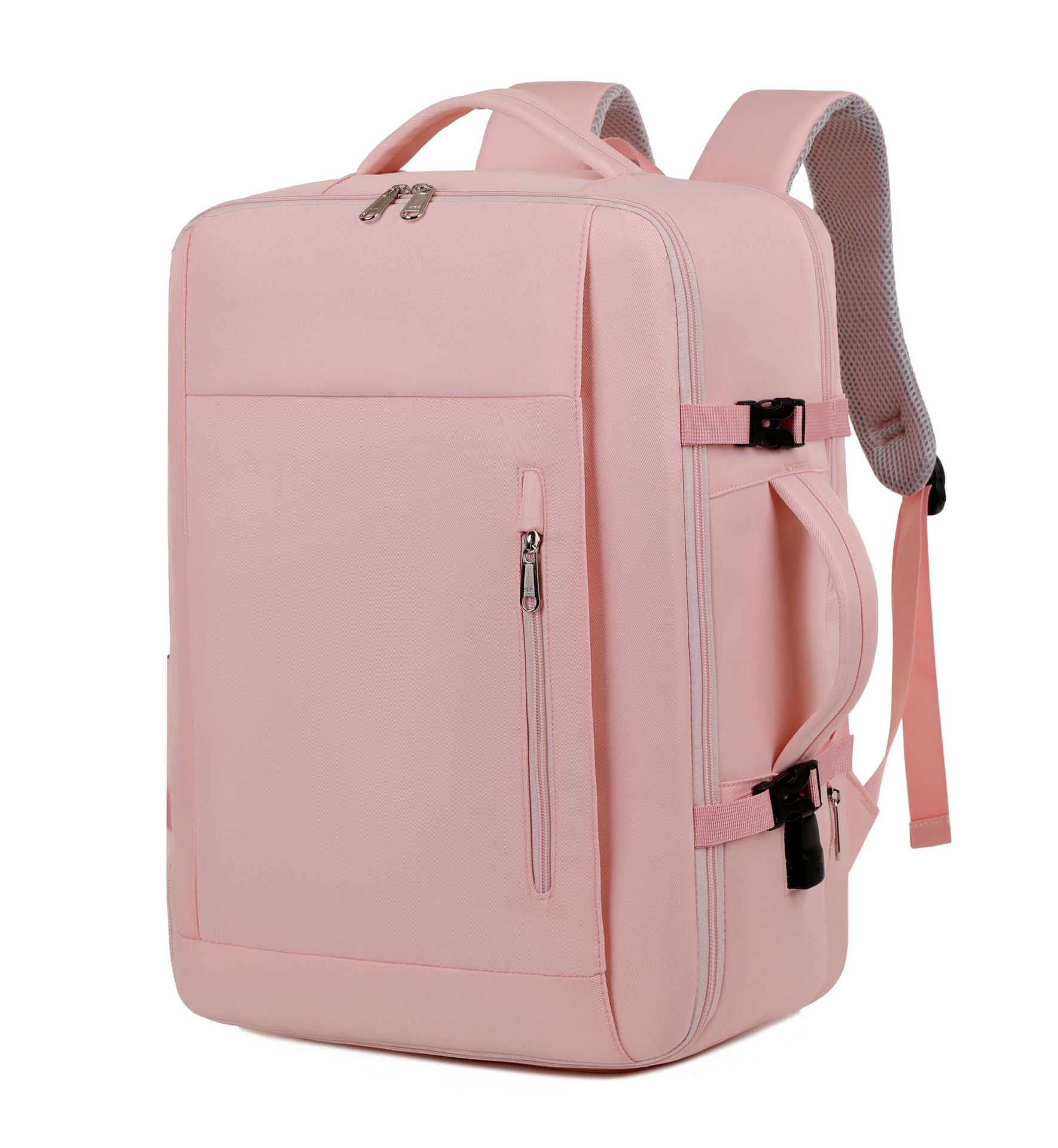Pink Expandable Backpack with USB Port - Multi-Functional Outdoor, Com ...