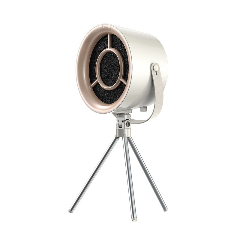 White Portable Retro-Style Desktop Air Purifier with Tripod Stand ...