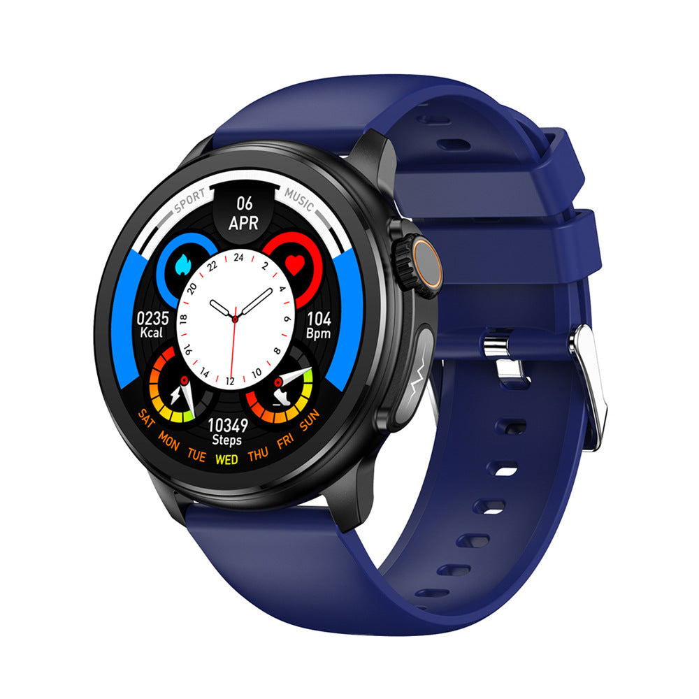 Blue Round 1.3 Touch Screen Smartwatch with Heart Rate & Fitness Track ...