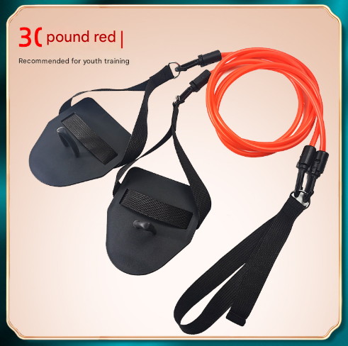 Red Flippers [Training Stroke] [30lbs] Swim Resistance Band Trainer ...