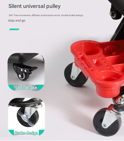 Divided Cup Holder Auto Repair Polishing Stool - Detachable Seat Car W ...