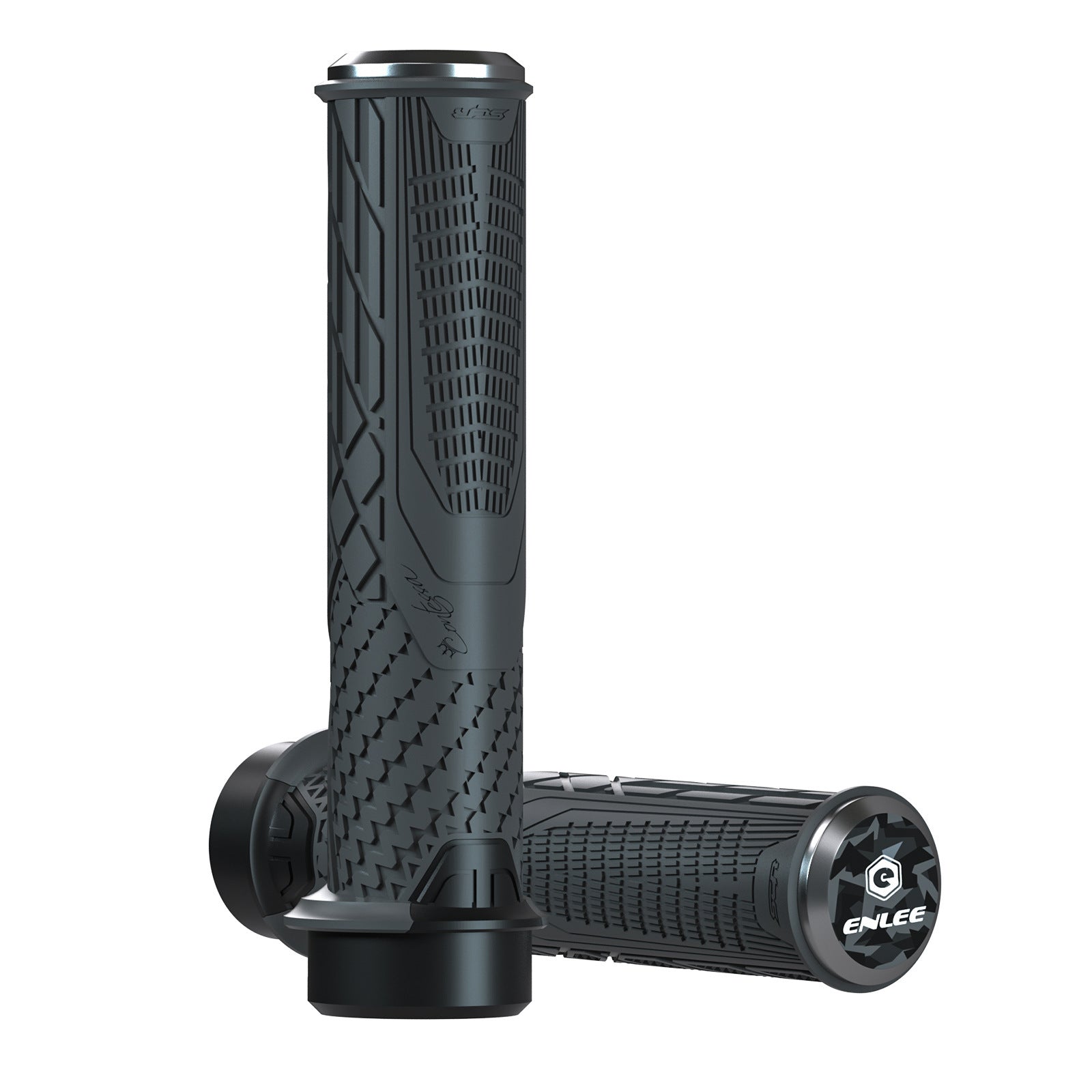 Dark Grey Ergonomic Lock-On Bike Grips - Anti-Slip TPR Rubber, Alloy R ...