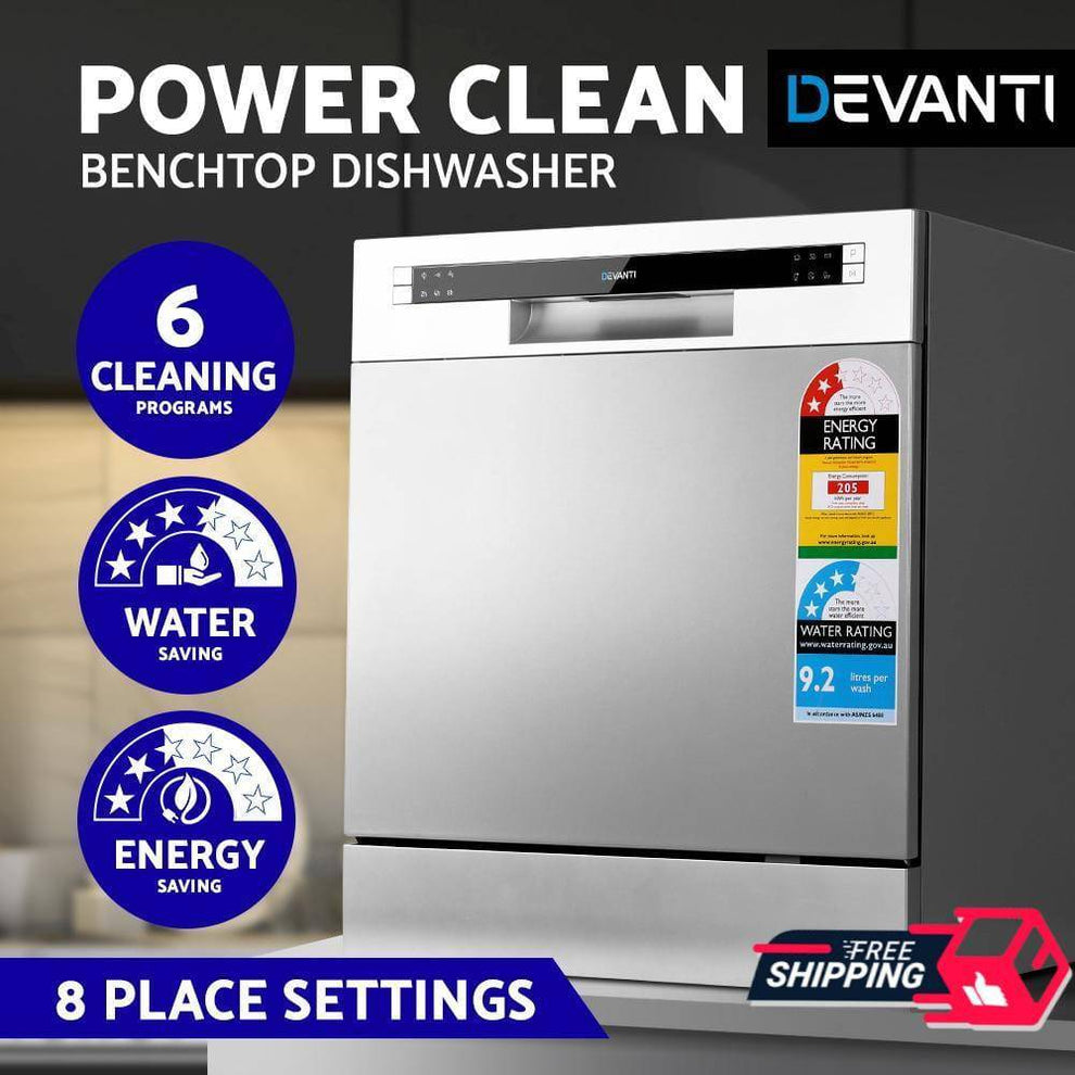 Devanti Benchtop Dishwasher 8 Place Setting – Factory Direct Shop