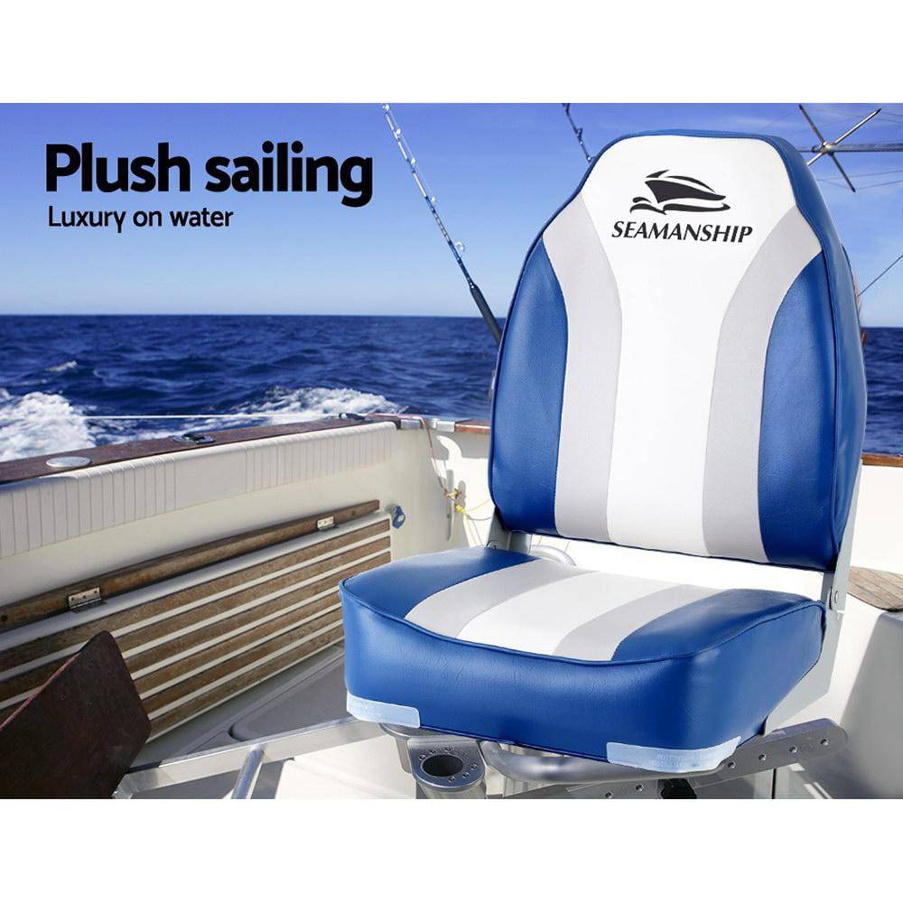 Seamanship 2X Folding Boat Seats Seat Marine Seating Set All Weather S ...