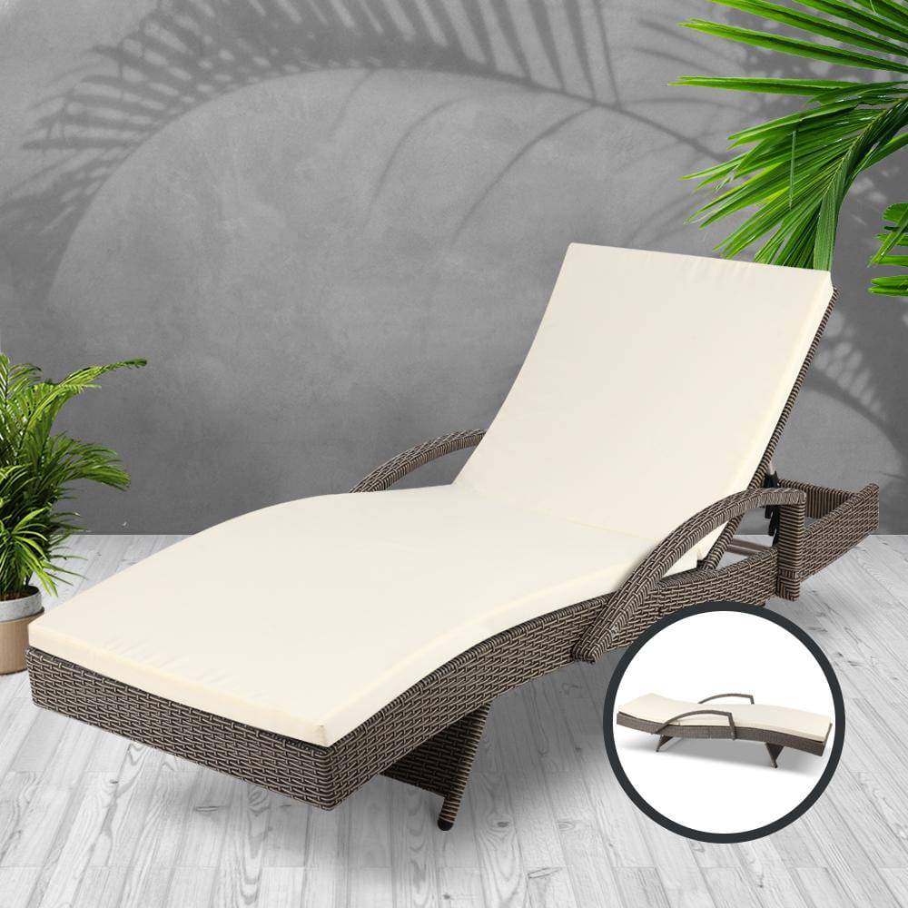 Outdoor Sun Chair Lounge - Grey | Factory Direct Shop Australia