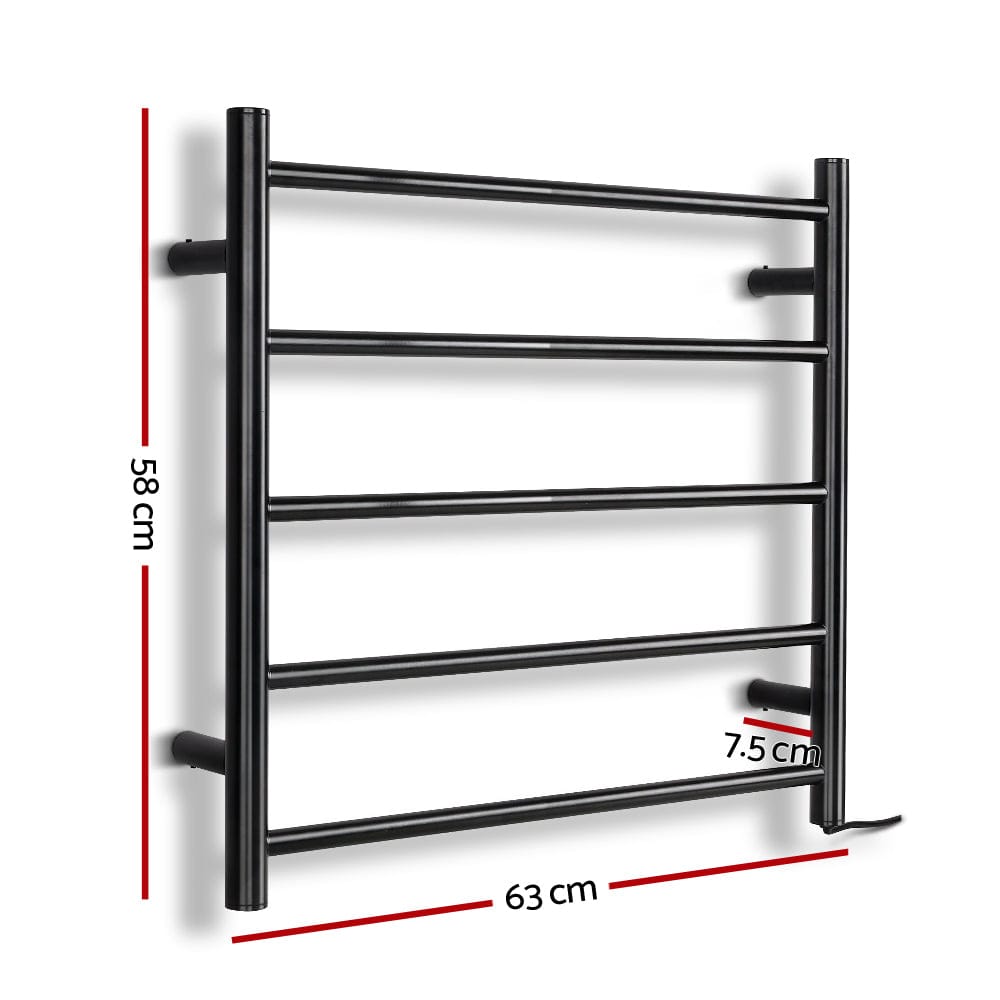 Devanti Heated Towel Rail Electric Warmer Heater Rails Holder Rack Wal ...